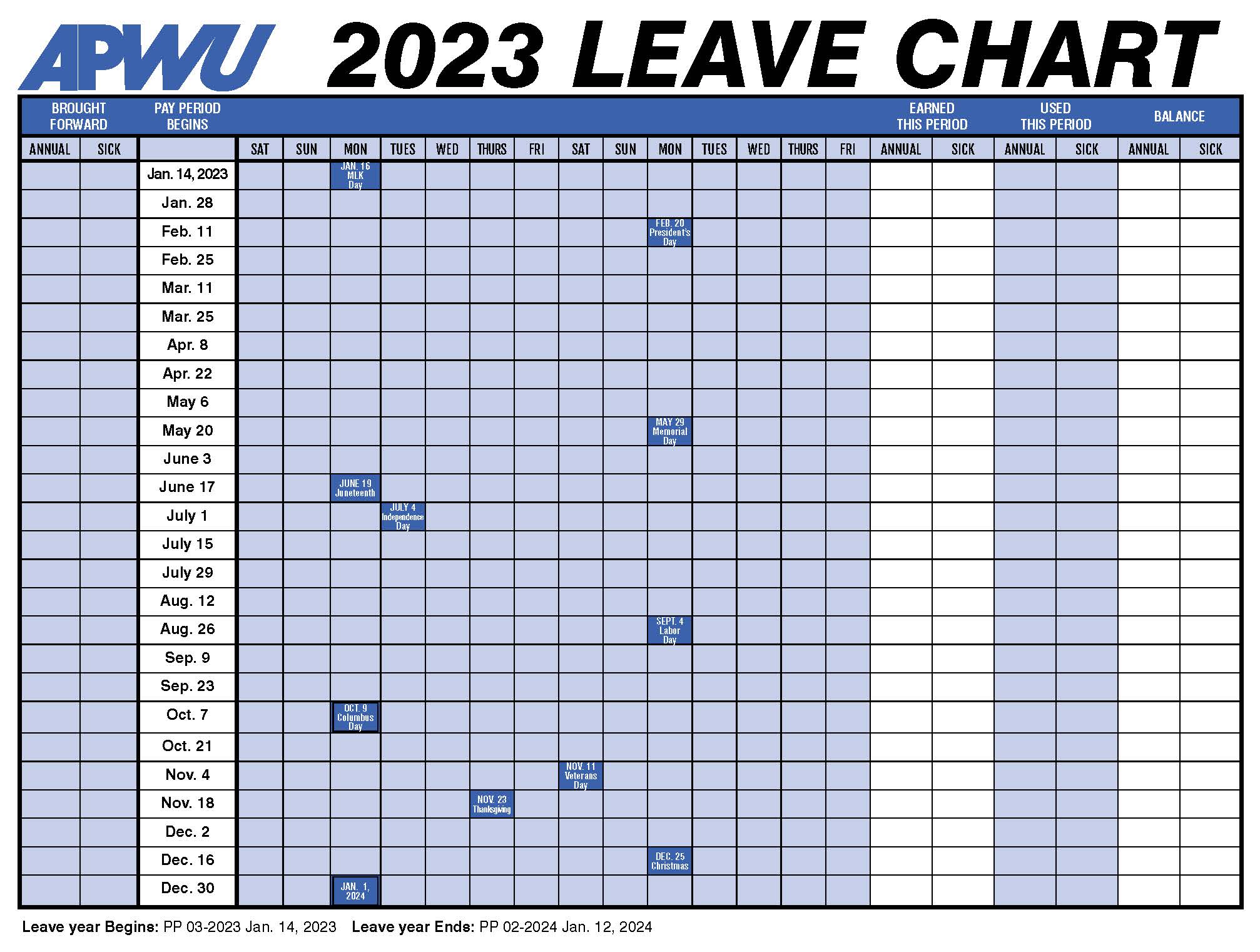Annual and Sick Leave – San Jose Area Local 73